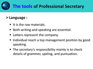 Advanced PROFESSIONAL SECRETARY Training_Role of Professional Secretary ...