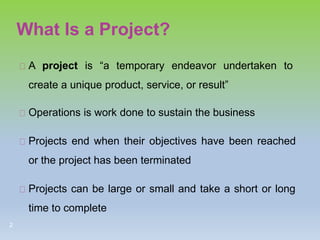 1 a. introduction to project management | PPTX