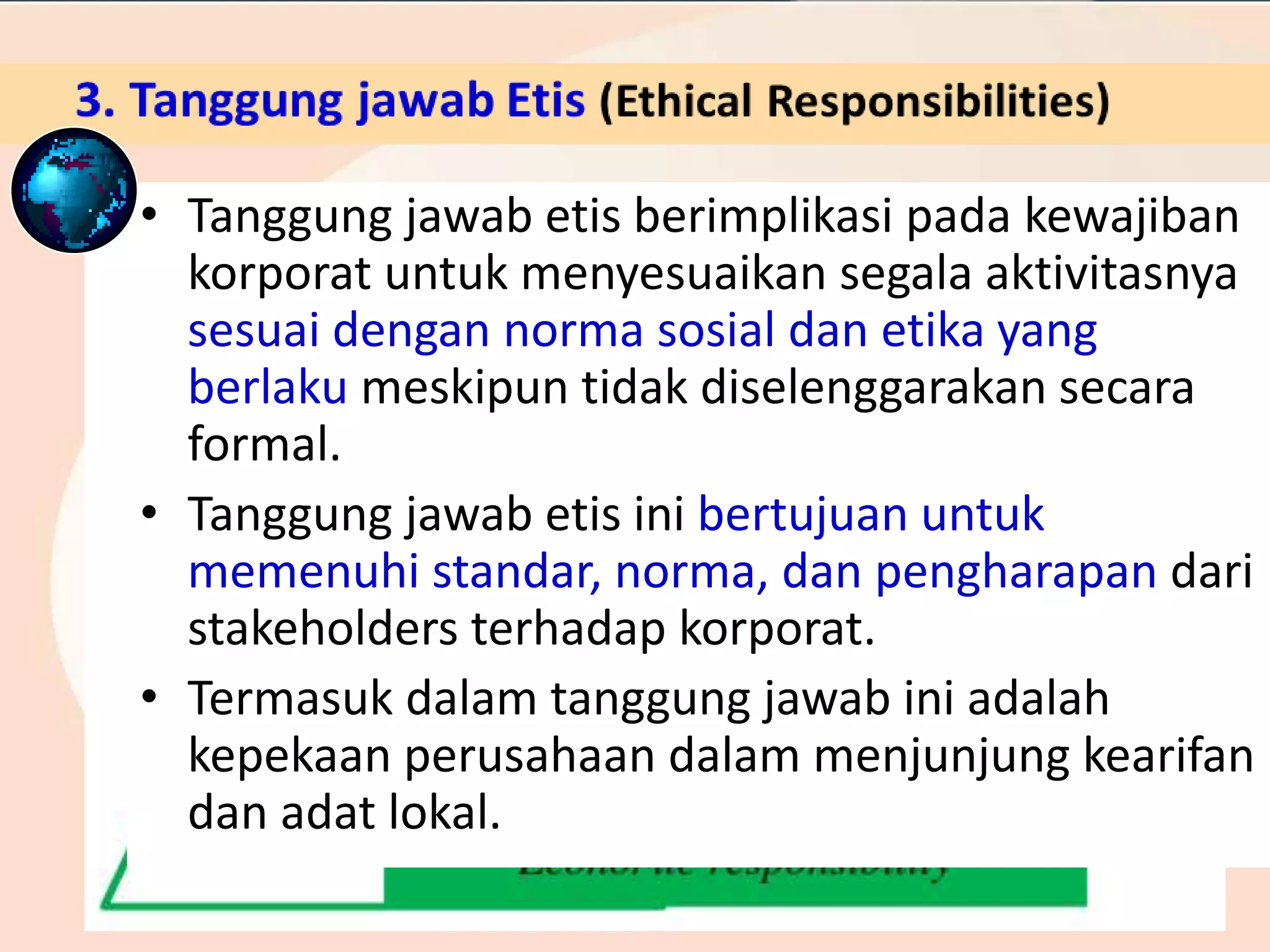 Konsep CSR (Menurut Teori Carrol) dan Keterkaitannya dgn SUSTAINABILITY ...