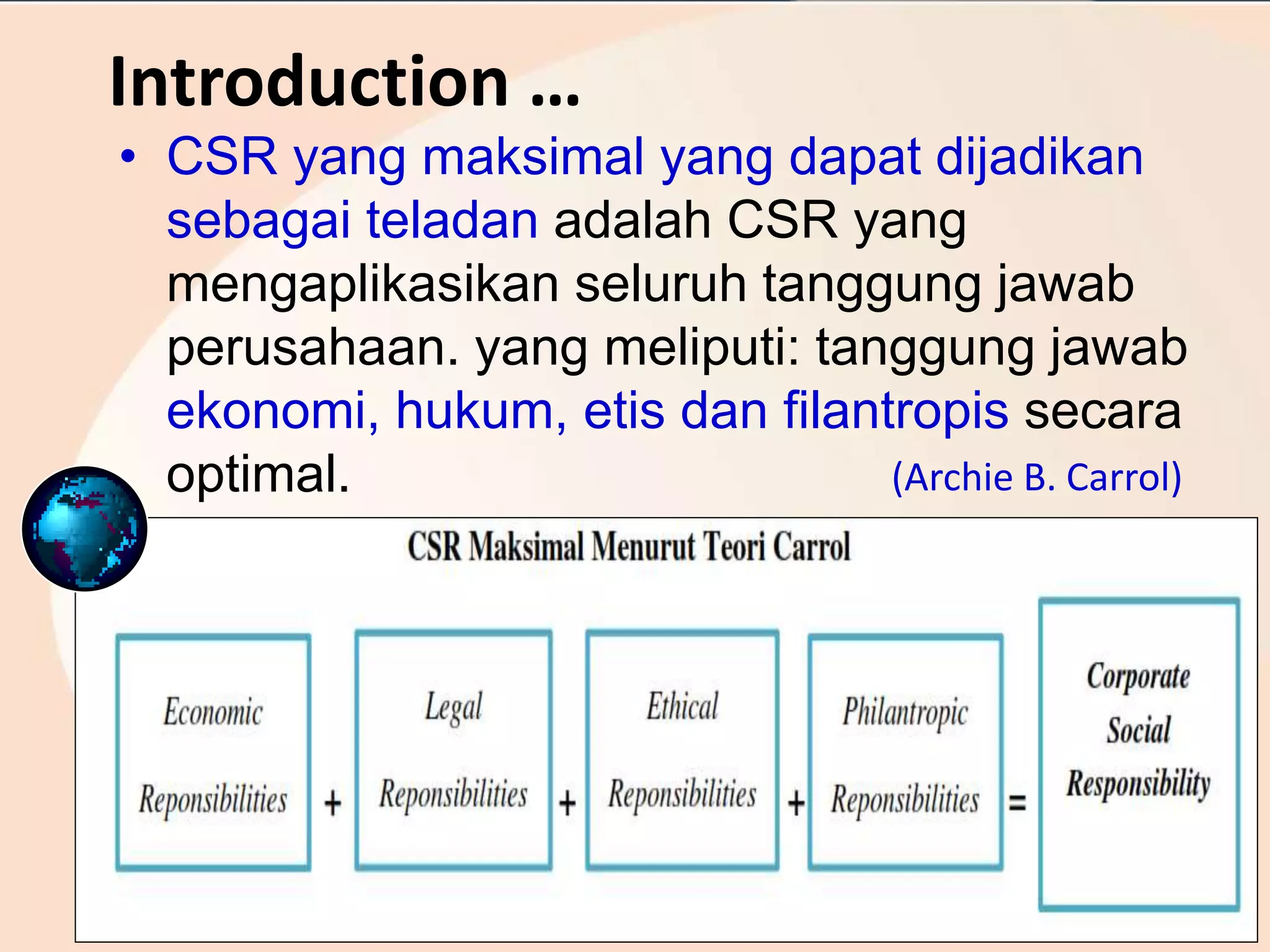 Konsep CSR (Menurut Teori Carrol) dan Keterkaitannya dgn SUSTAINABILITY ...