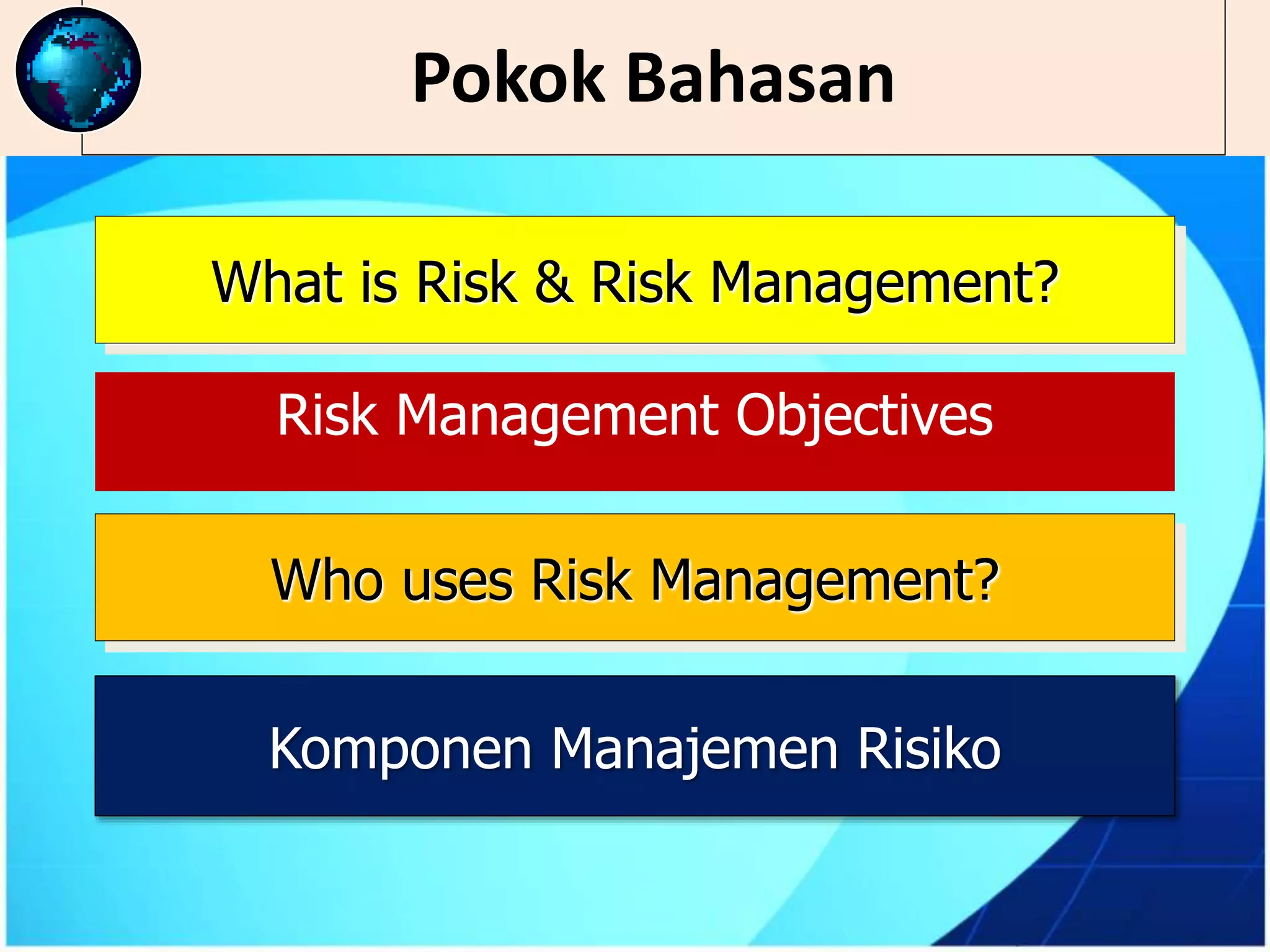 Pengertian Risiko & Manajemen Risiko _Training RISK MANAGEMENT | PPTX