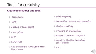 Creativity tools-part 1 | PPT