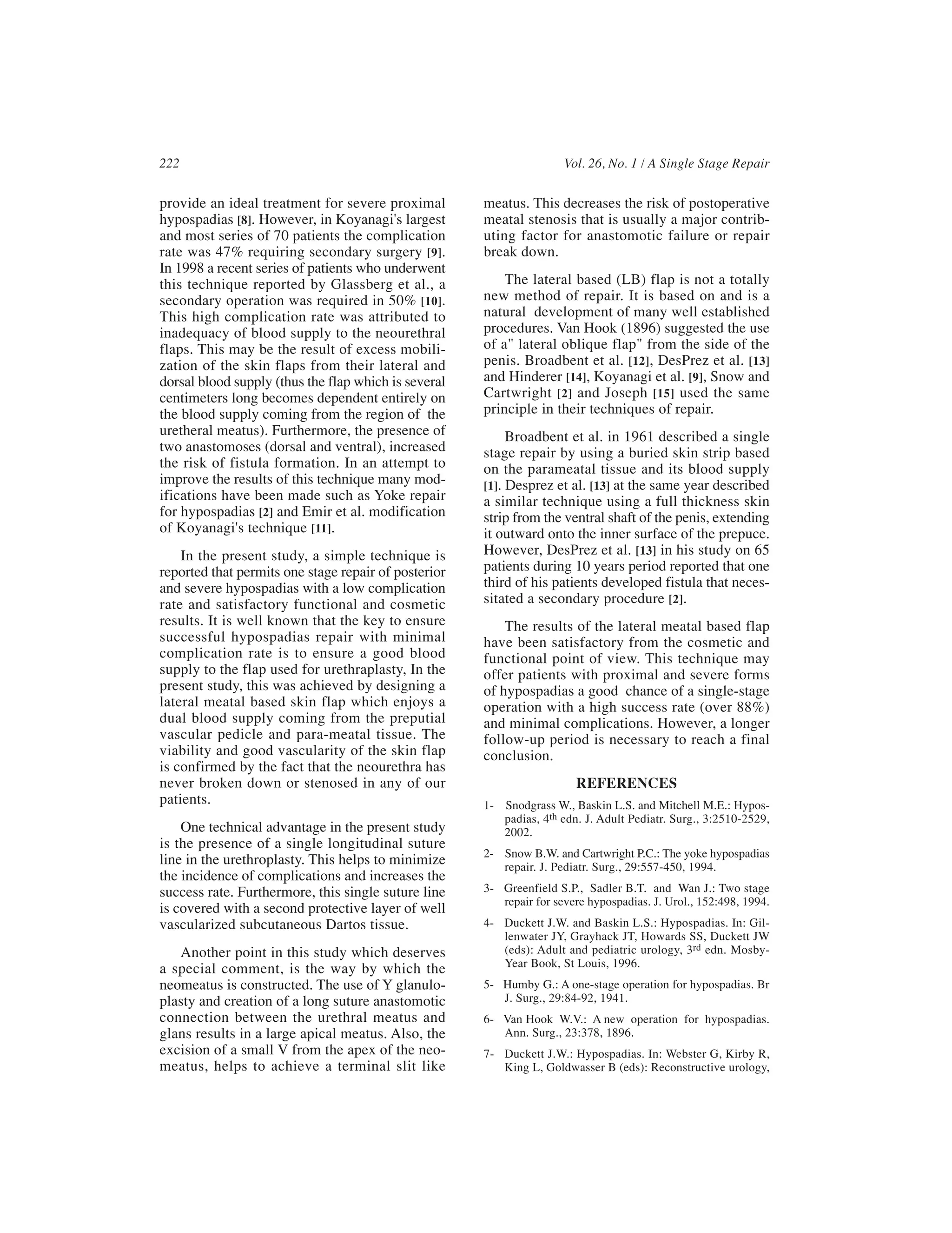 Lateral Based Flap with Dual Blood Supply:A Single Stage Repair for ...