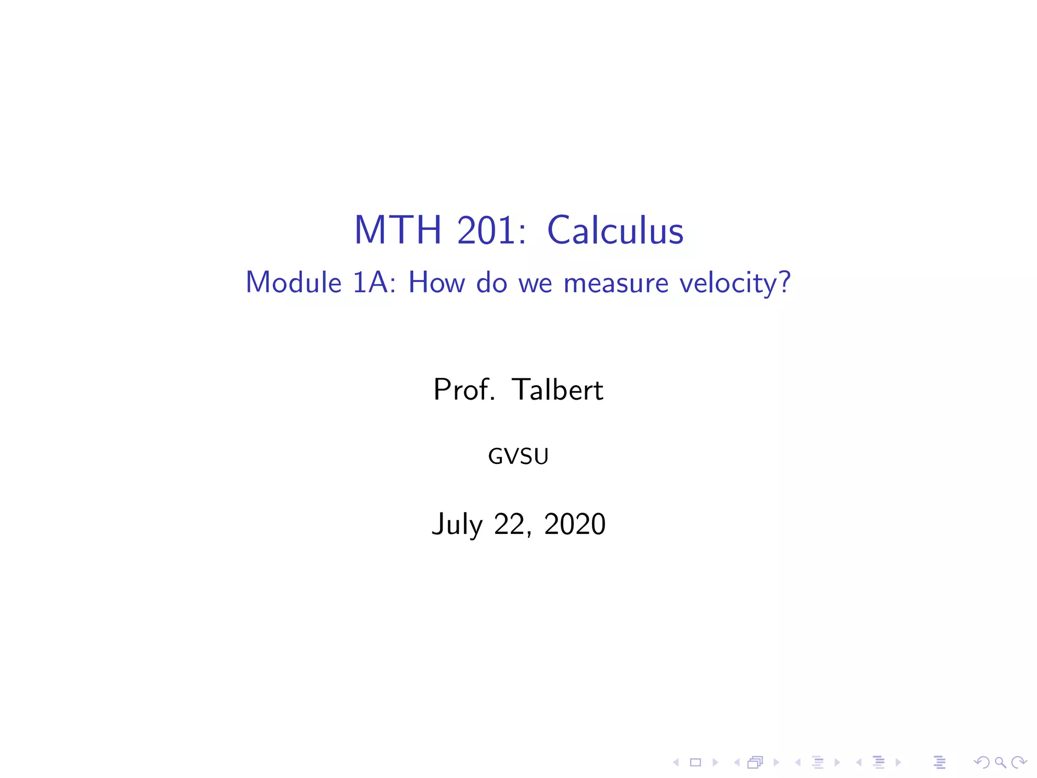 In-Class Activities for MTH 201 Calculus Module 1A | PPT