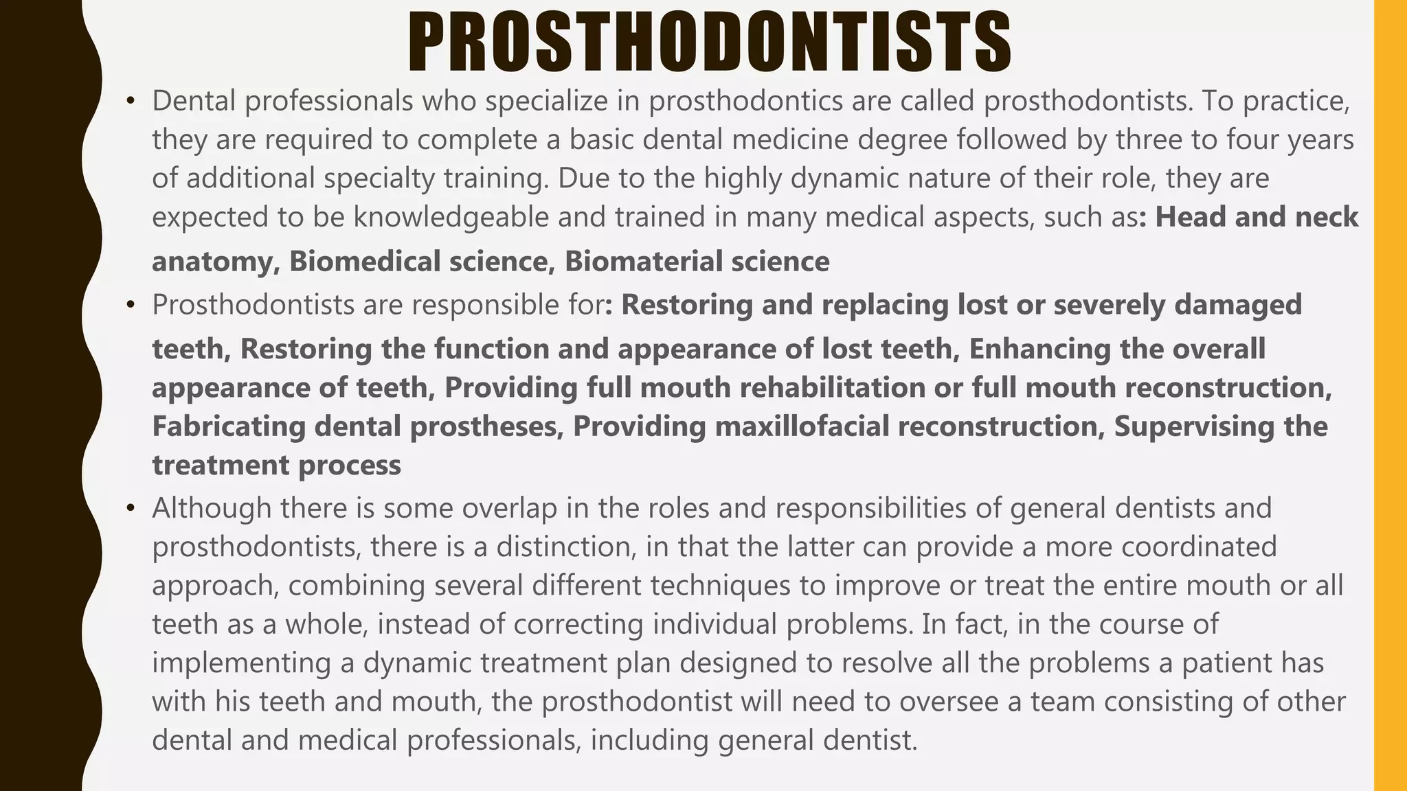 prosthodontic branch of stomatology | PPTX