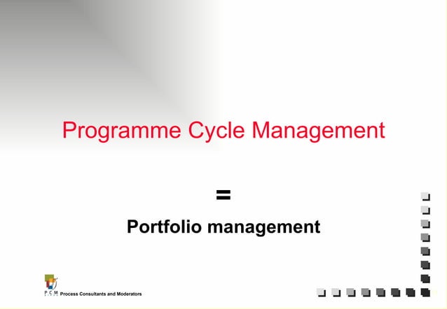 Project Cycle Management (PCM) & Logical Framework Analysis (LFA)