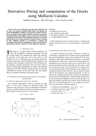 Derivatives pricing and Malliavin Calculus | PDF