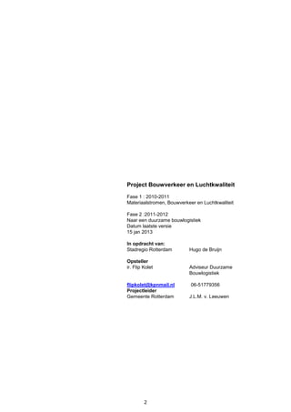 Rapport bouwverkeer 15-01-2013 | PDF