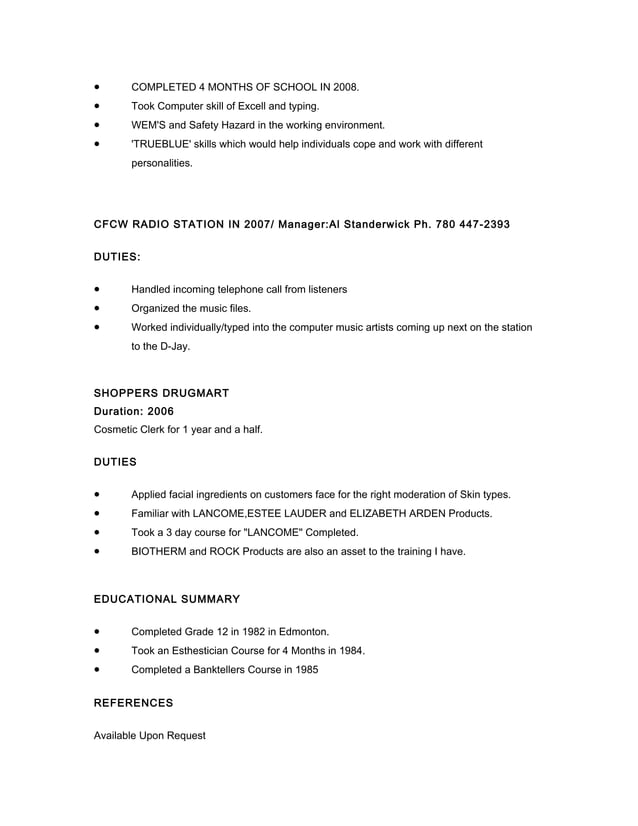 dar's resume2012 | PDF