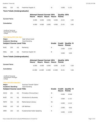 Academic Transcript | PDF