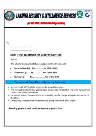 Lakshya Security & Intellignce Services | PDF