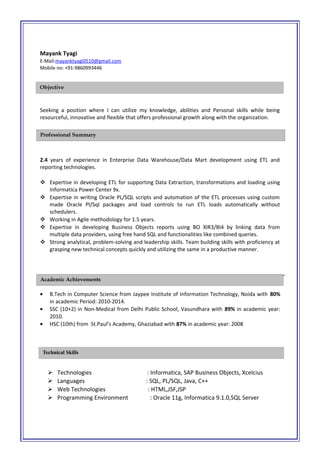Mayank Tyagi - Profile (1) | PDF