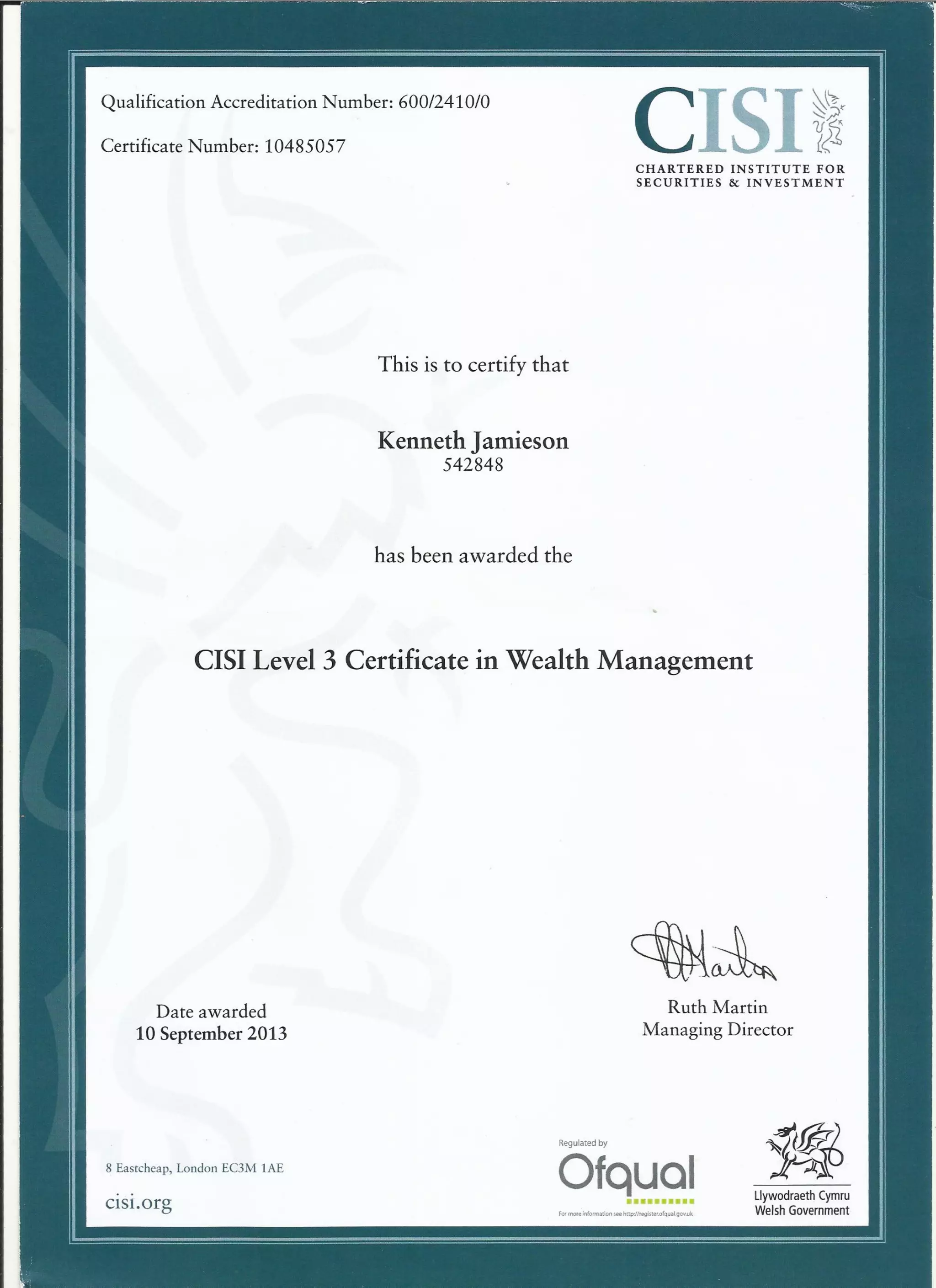 CISI certificate | PDF