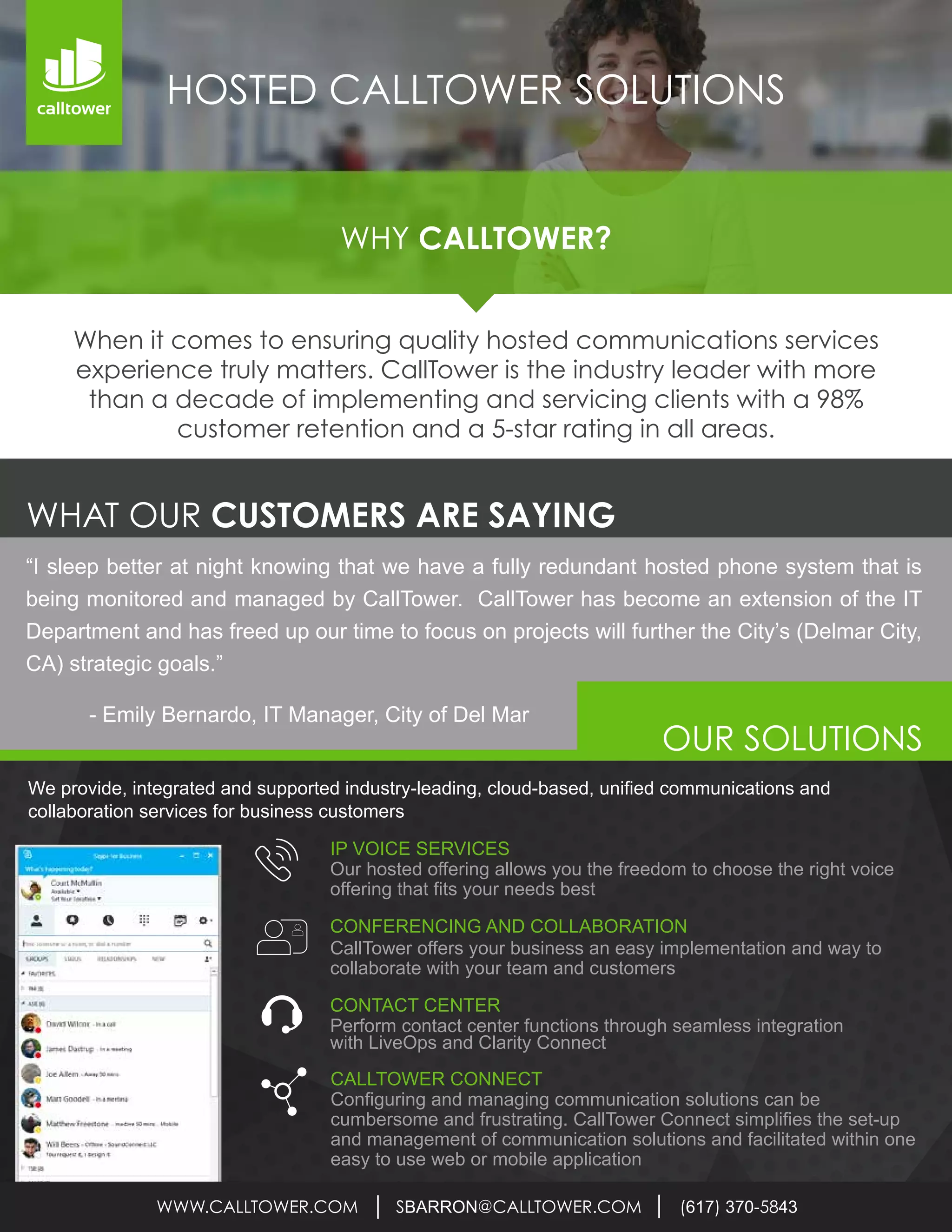 CallTower General Brochure - Sam Barron | PDF