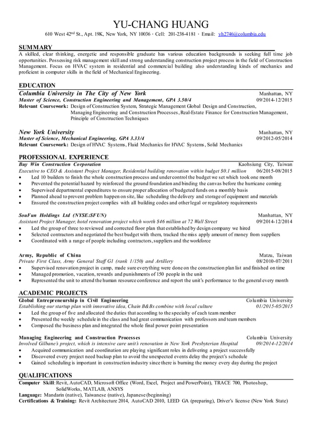 Yu-Chang's Resume_0922 | PDF