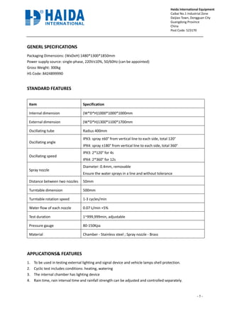 IEC60529 IP Water Test Proposal | PDF