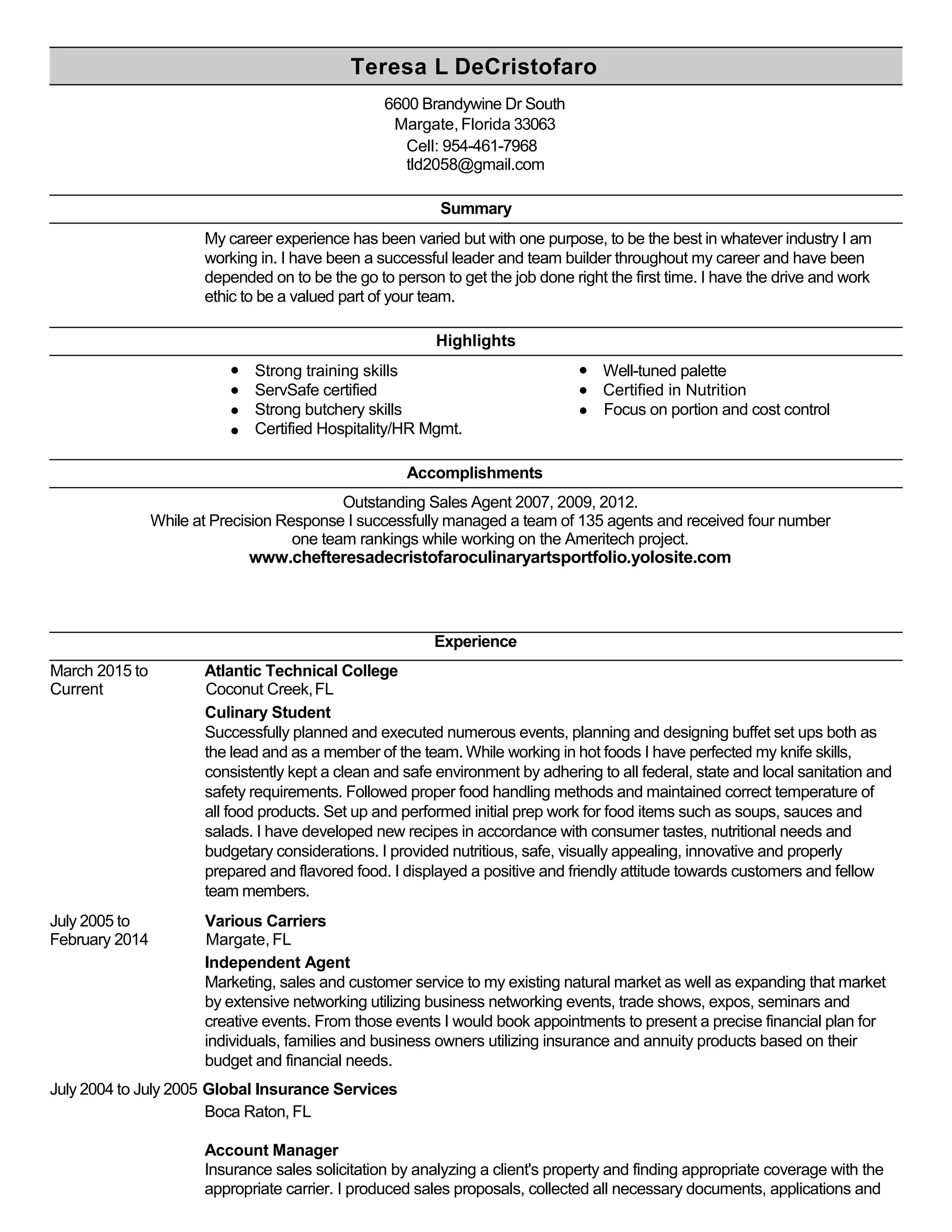 Teresa DeCristofaro Resume (2) | PDF