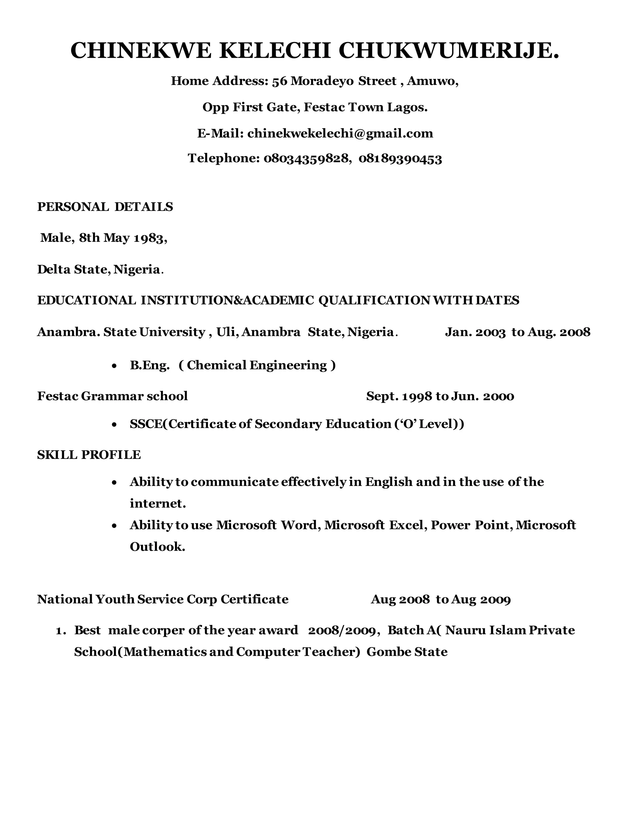 CHINEKWE KELECHI CHUKWUMERIJE | DOCX