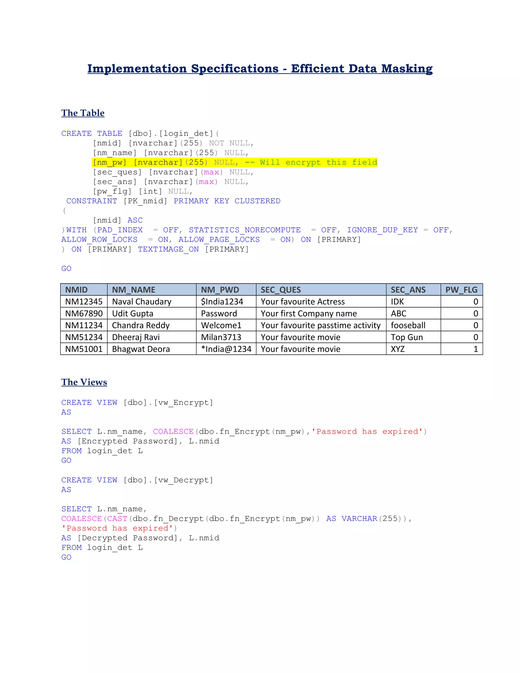Implementation Specifications | PDF