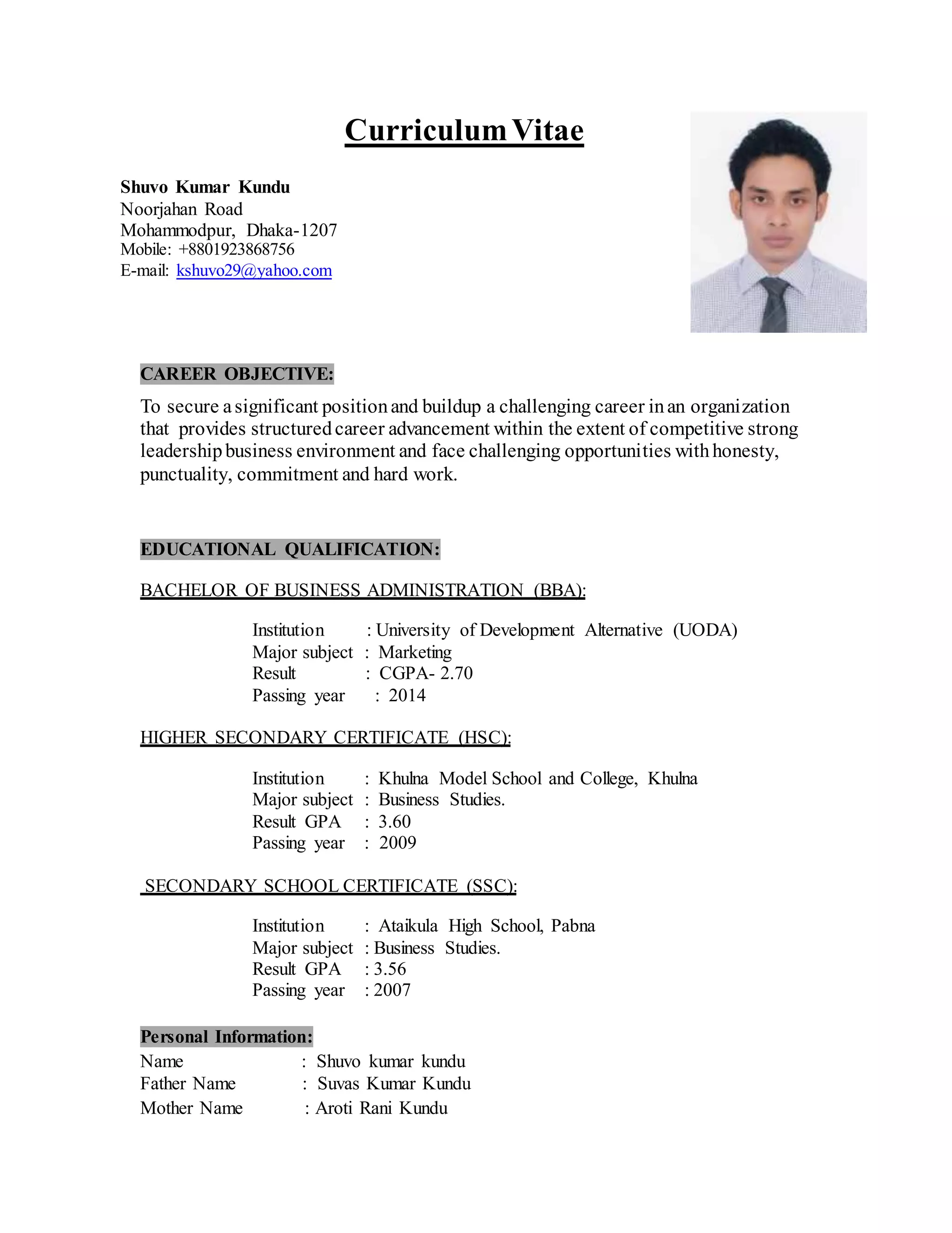 SHUVO CV | DOCX