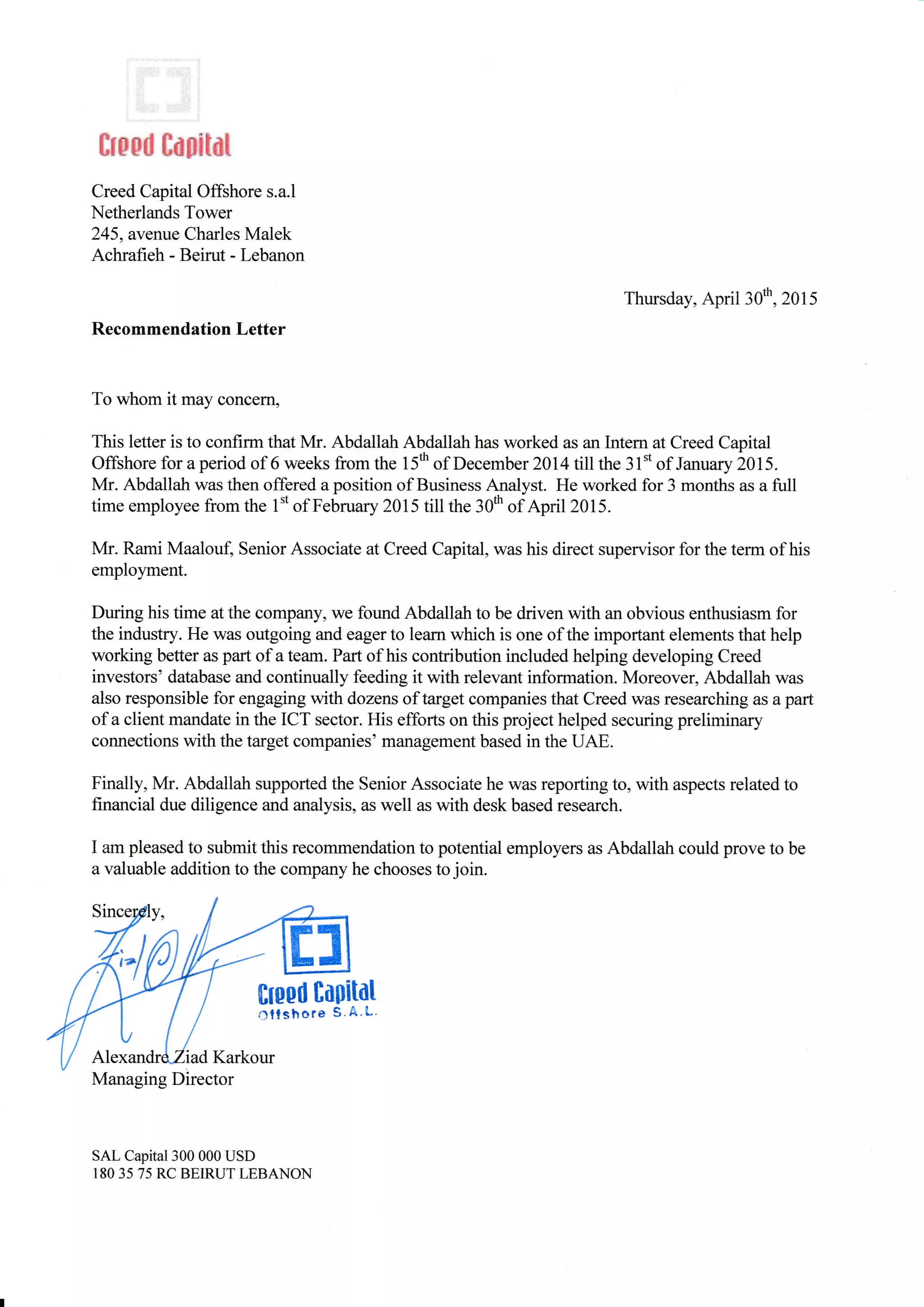 Recommendation Letter | PDF