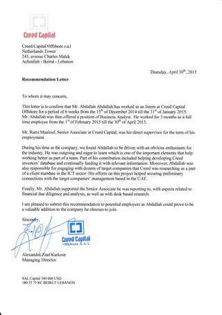 Recommendation Letter | PDF