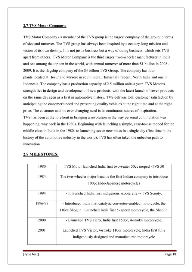 Summer internship Report(TVS) by Bhargava Sai Kumar | PDF