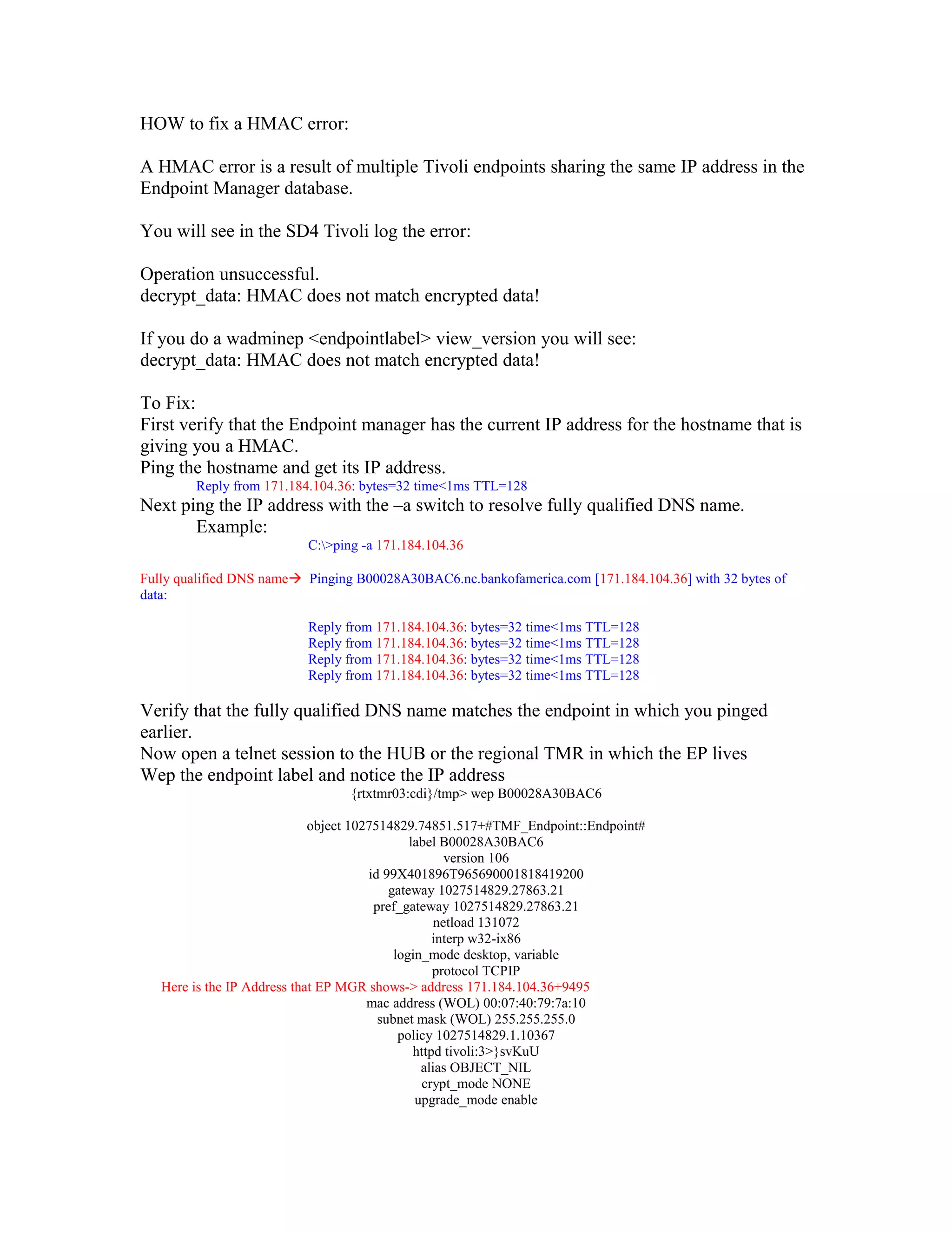 HOW to fix a HMAC error | DOC