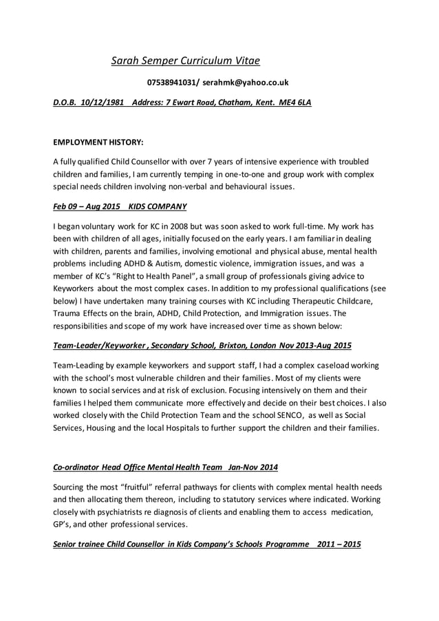 SARAH CV jan 2016 | PDF