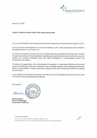 Reference Letter - Erick Quiroz | PDF
