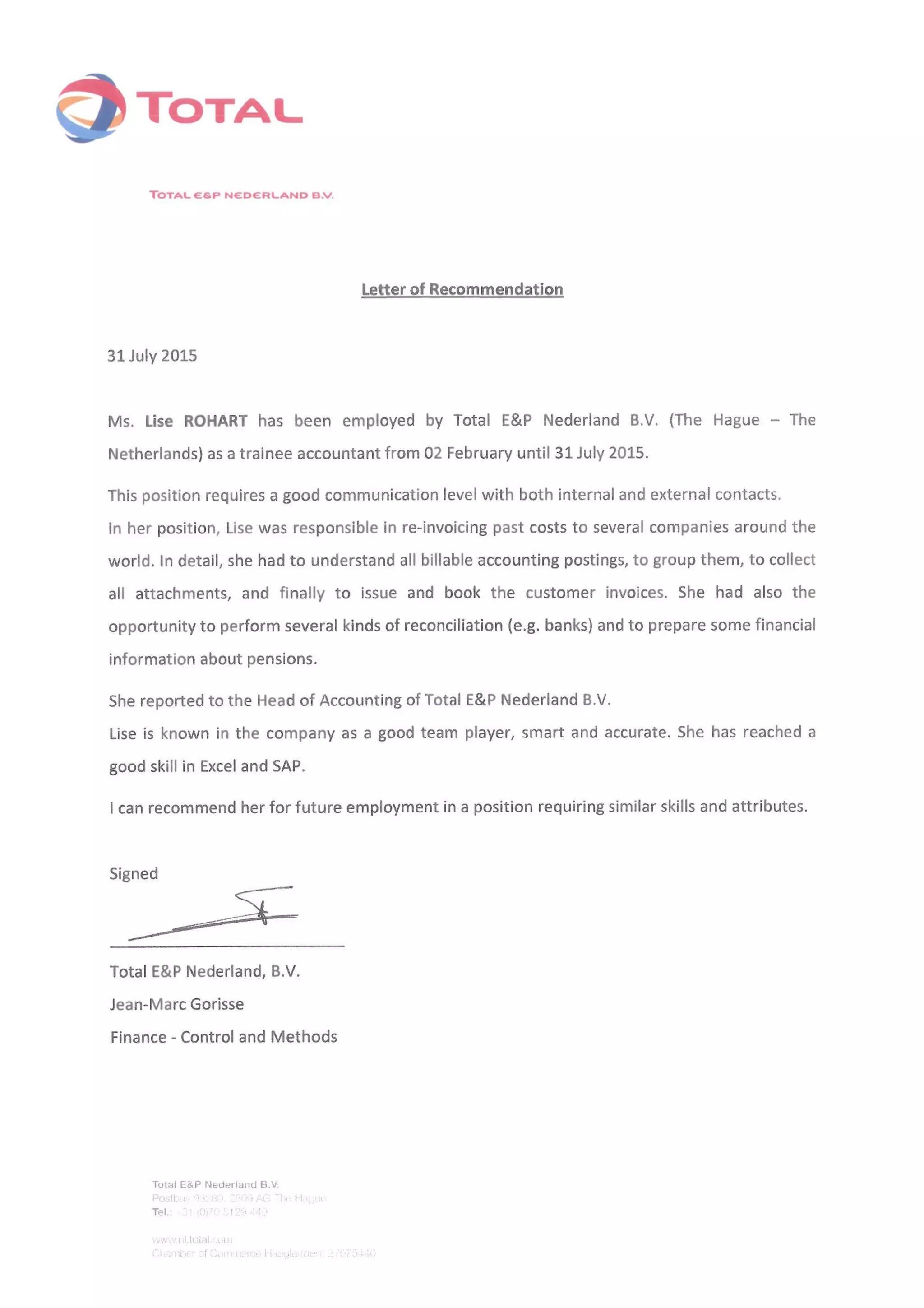 recommandation letter | PDF