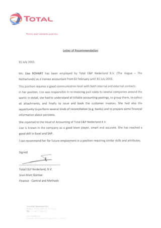 recommandation letter | PDF