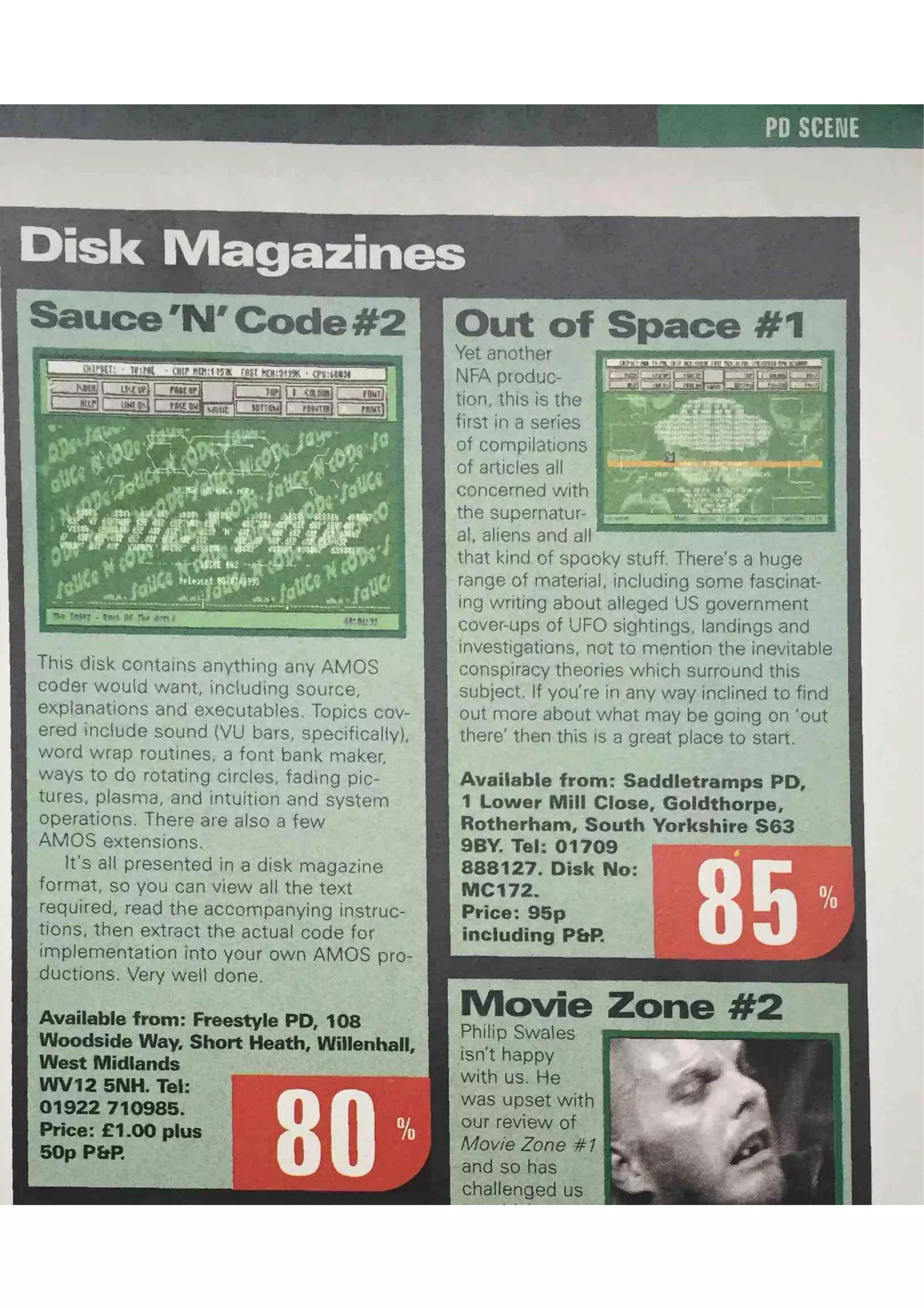 Sauce n Code and Out of Space disk magazine reviews - CU Amiga December 1995 | PDF