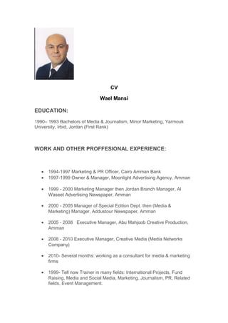 Wael Mansi CV PRI | DOC