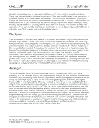 Gallup StrengthsFinder Survey | PDF