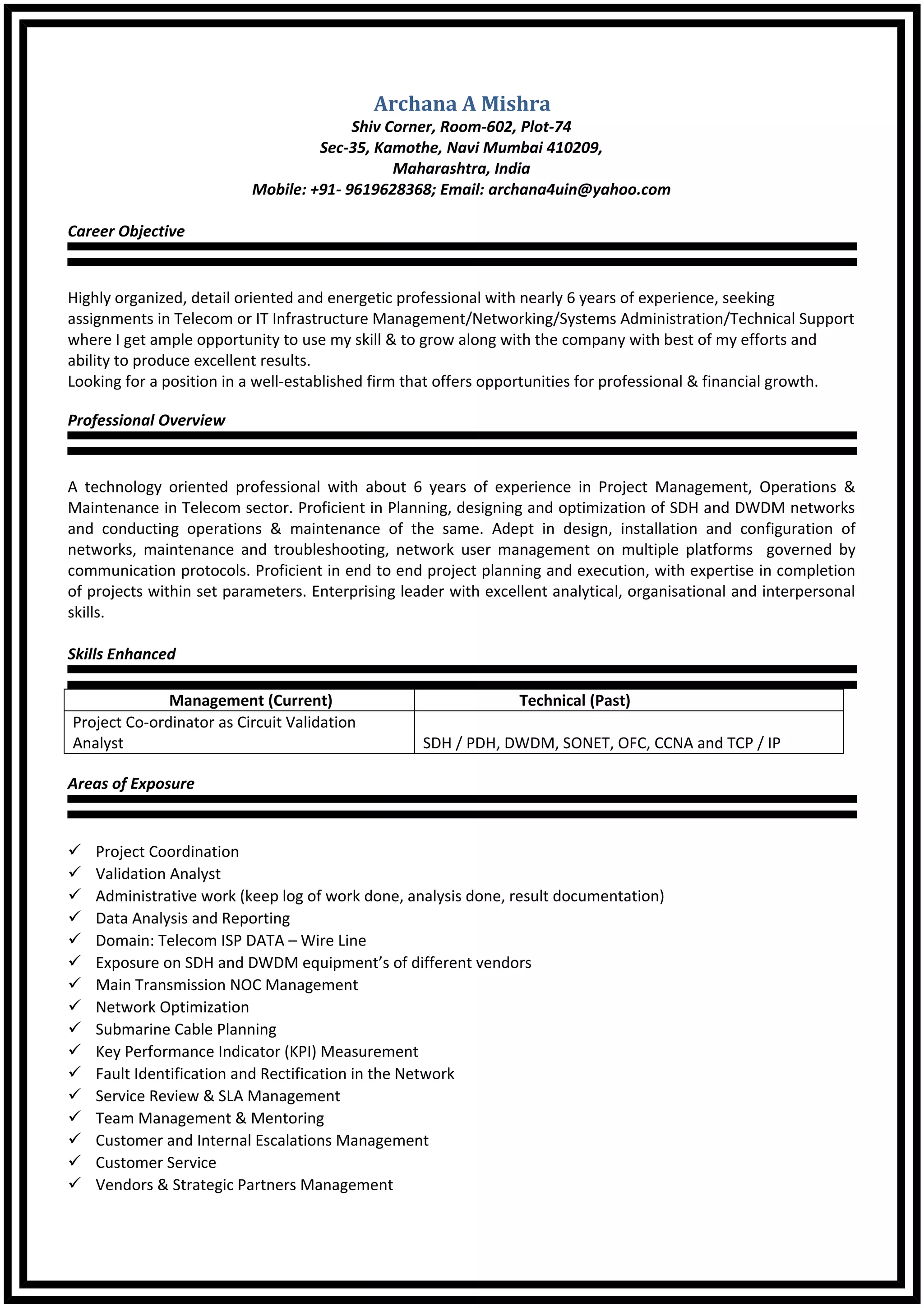 Archana Mishra Resume | PDF