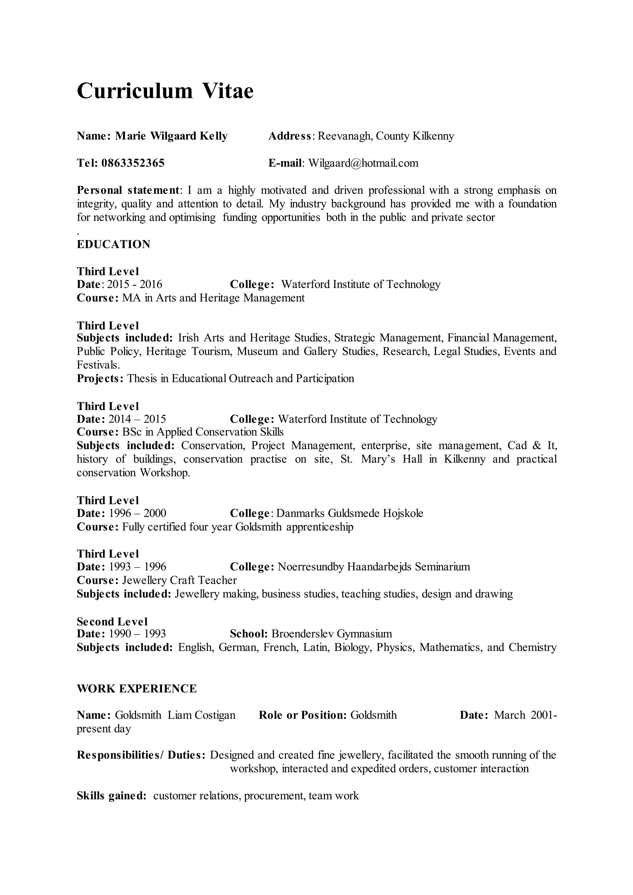 Curriculum Vitae 2015 | PDF