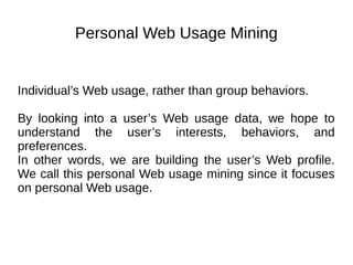 Personal Web Usage Mining | PPT