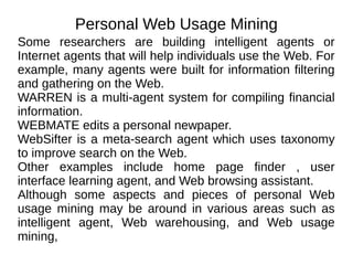 Personal Web Usage Mining | PPT