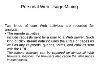Personal Web Usage Mining | PPT