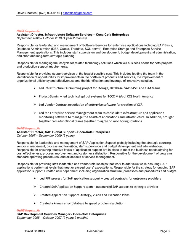 David A Shattles Resume 2015-11 | PDF