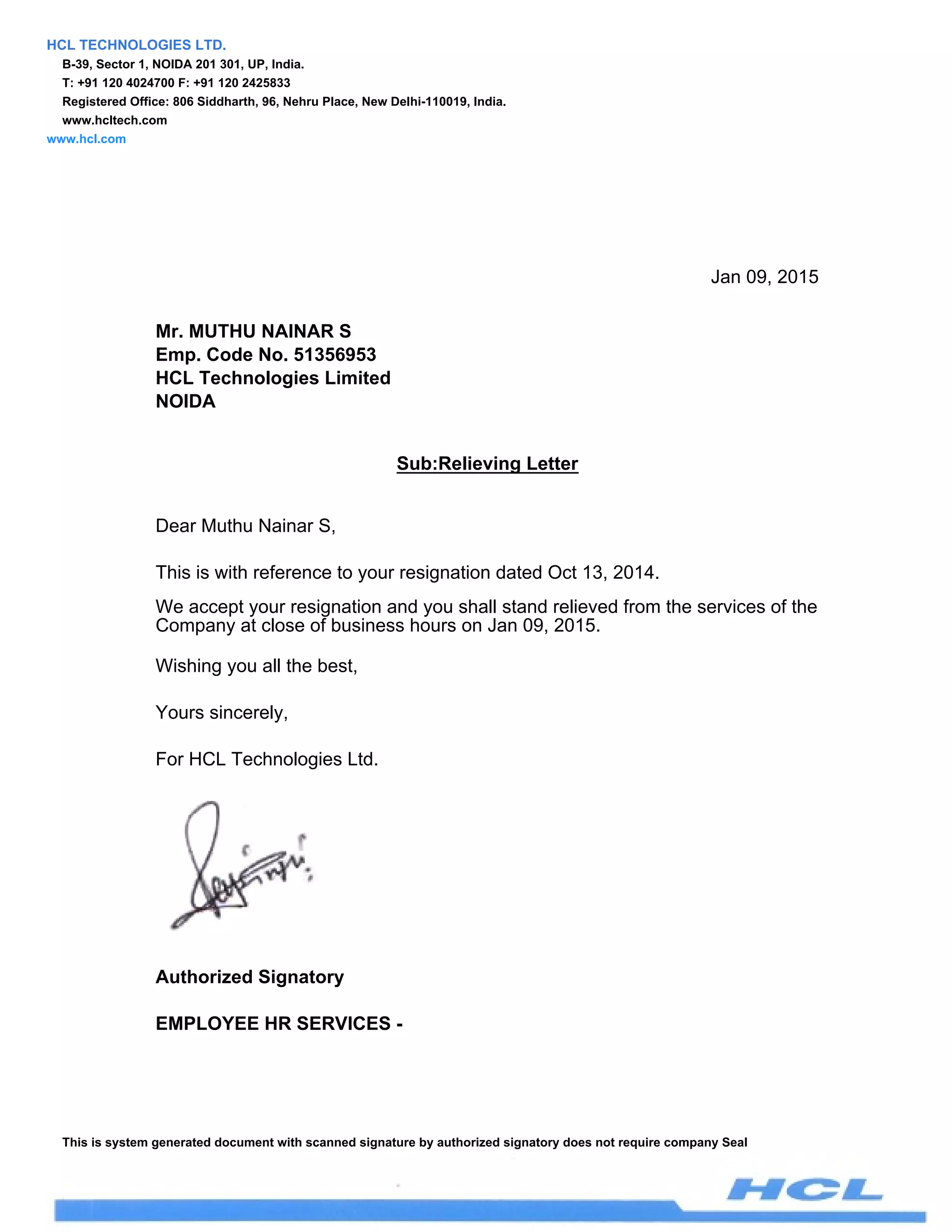 RelievingLetter | PDF