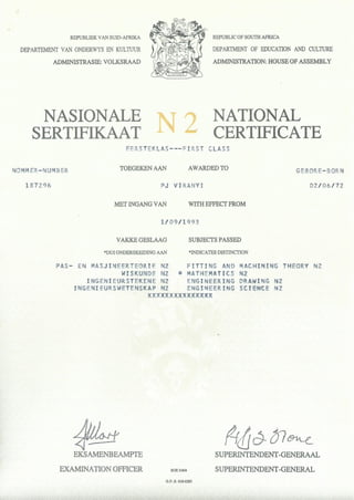 N2 Certificate | PDF