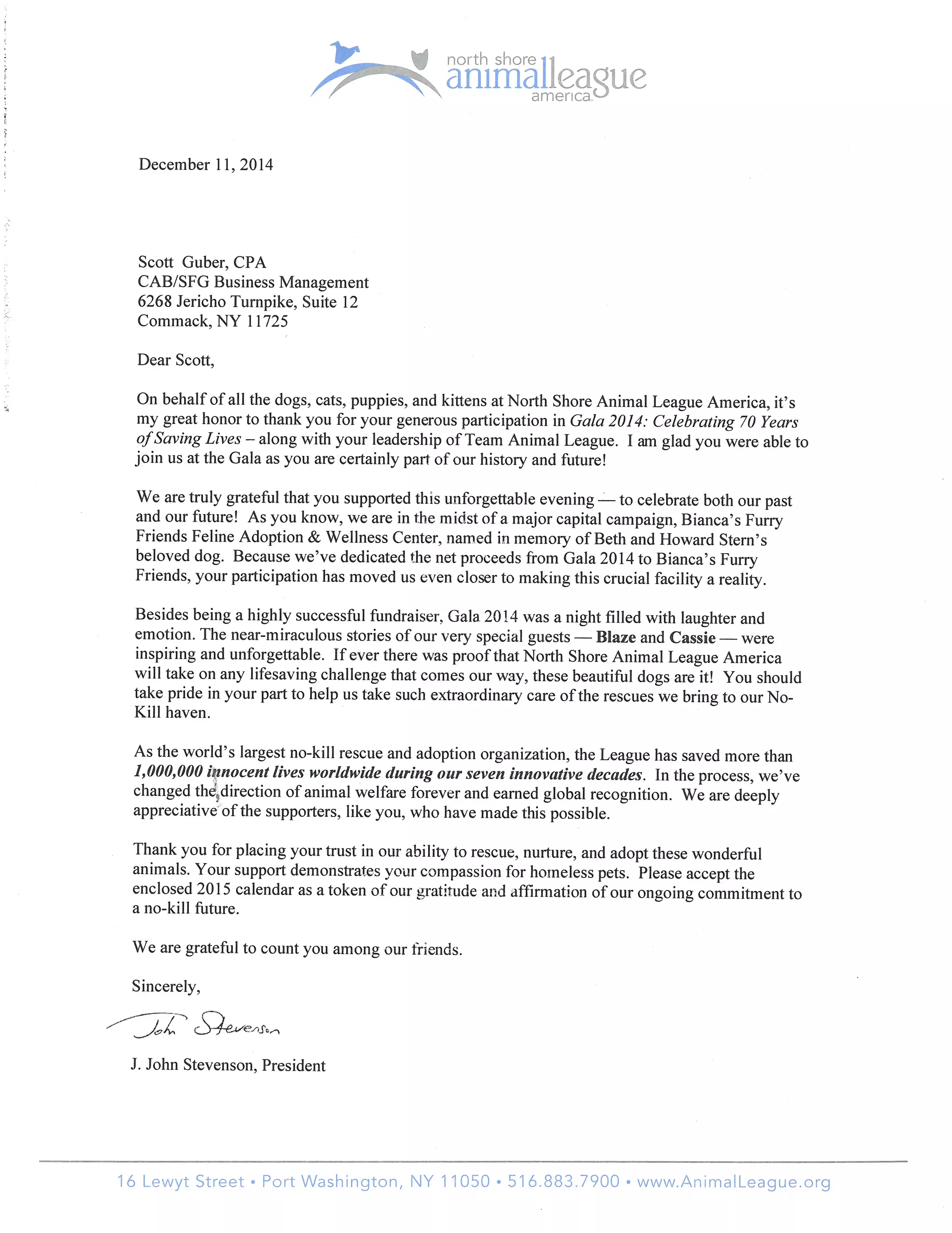 NSALA Letter (12-11-14) | PDF