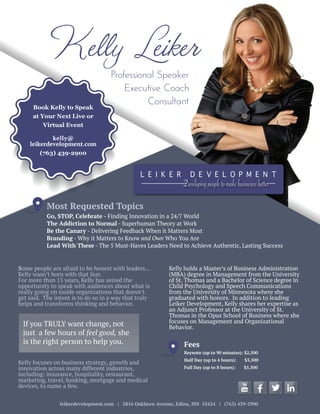 Kelly Leiker One Sheet 8x11 | PDF