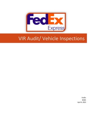 FEDEX VIR Audit | DOCX | Business | Business and Finance