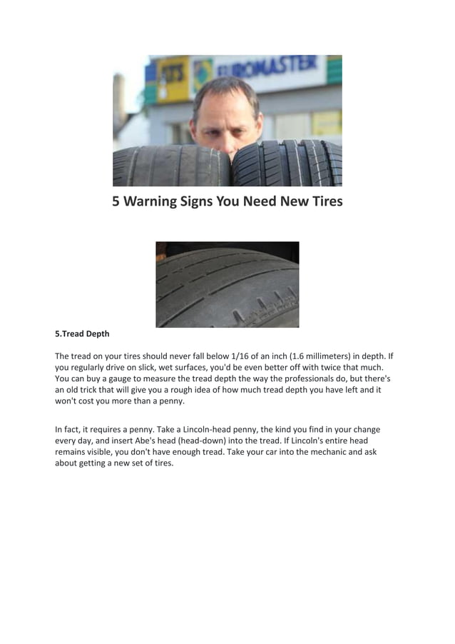 5 Warning Signs You Need New Tires | PDF