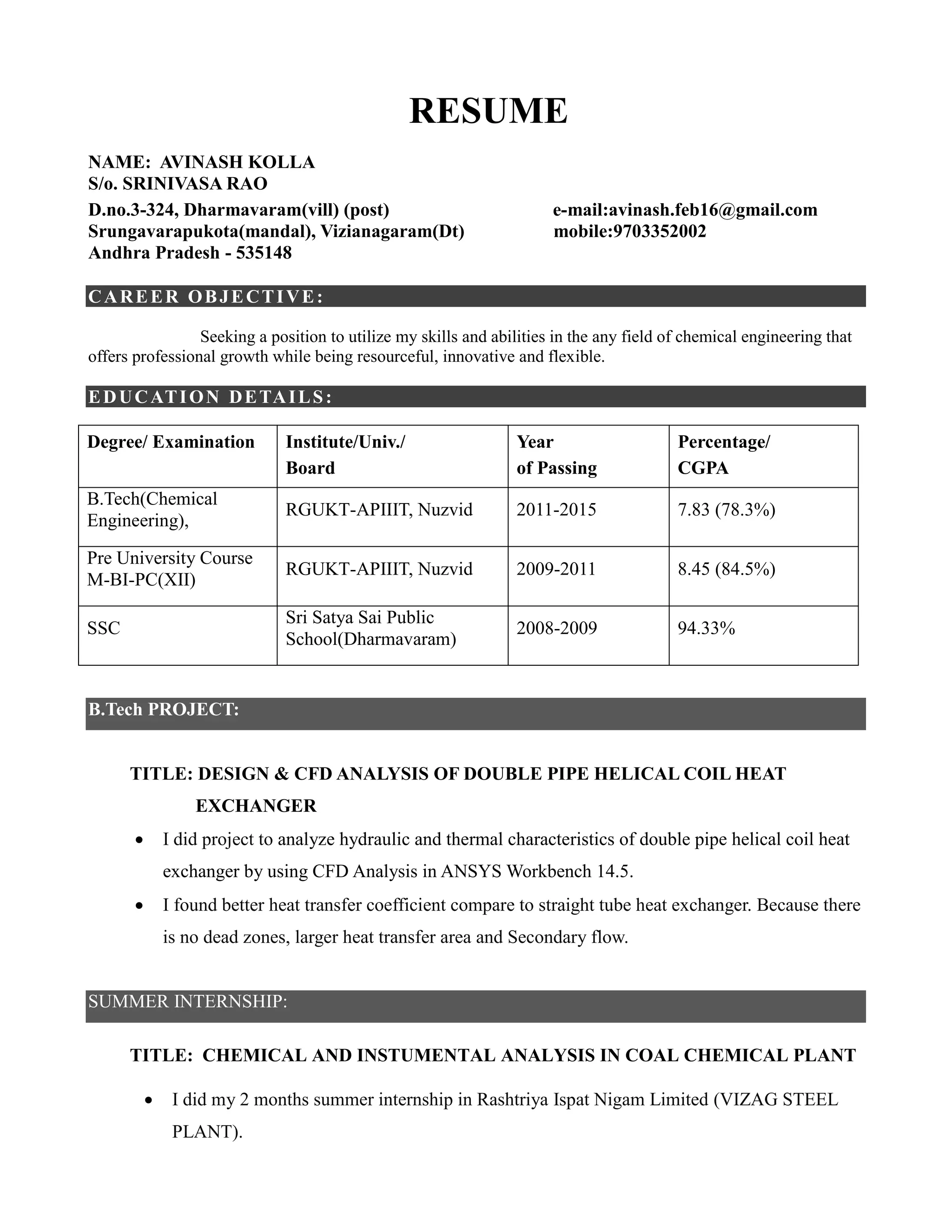 RESUME_Avinash | PDF