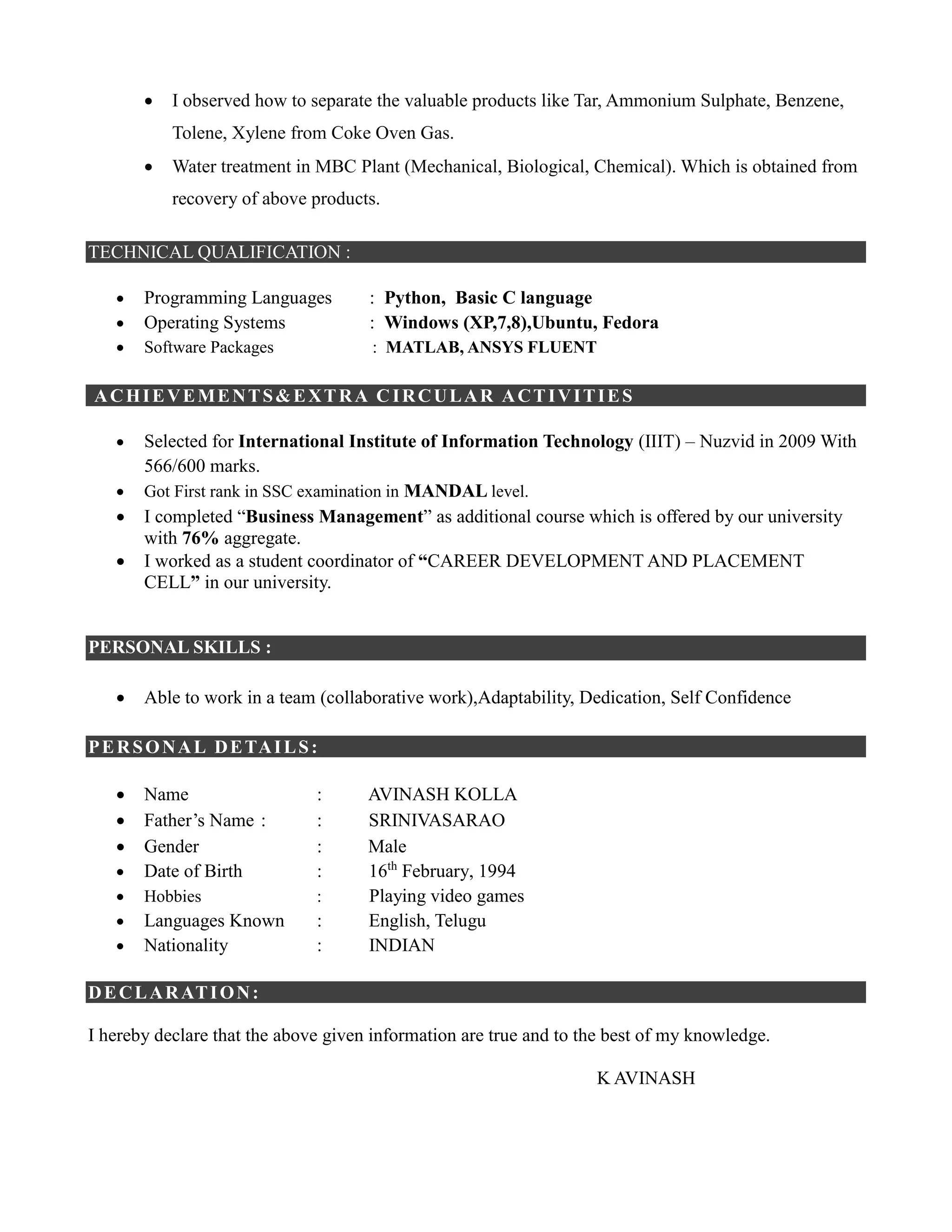 RESUME_Avinash | PDF
