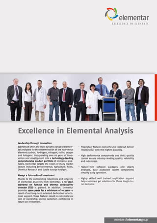 Elementar overview of products | PDF